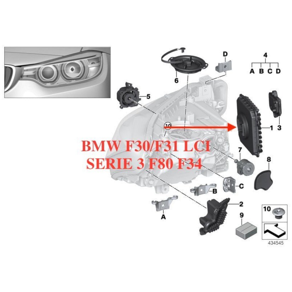 Ballast led de phare 7492028 bmw mini