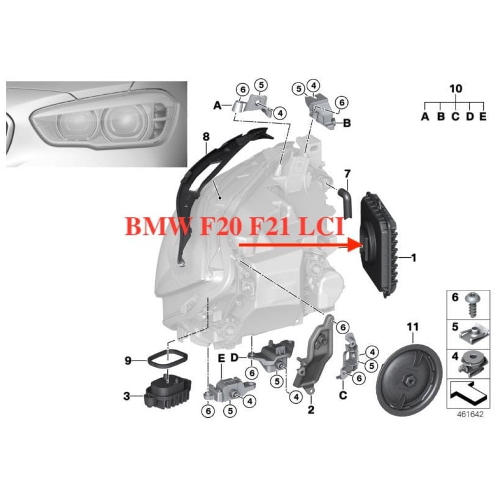 Ballast led de phare 7492028 bmw mini