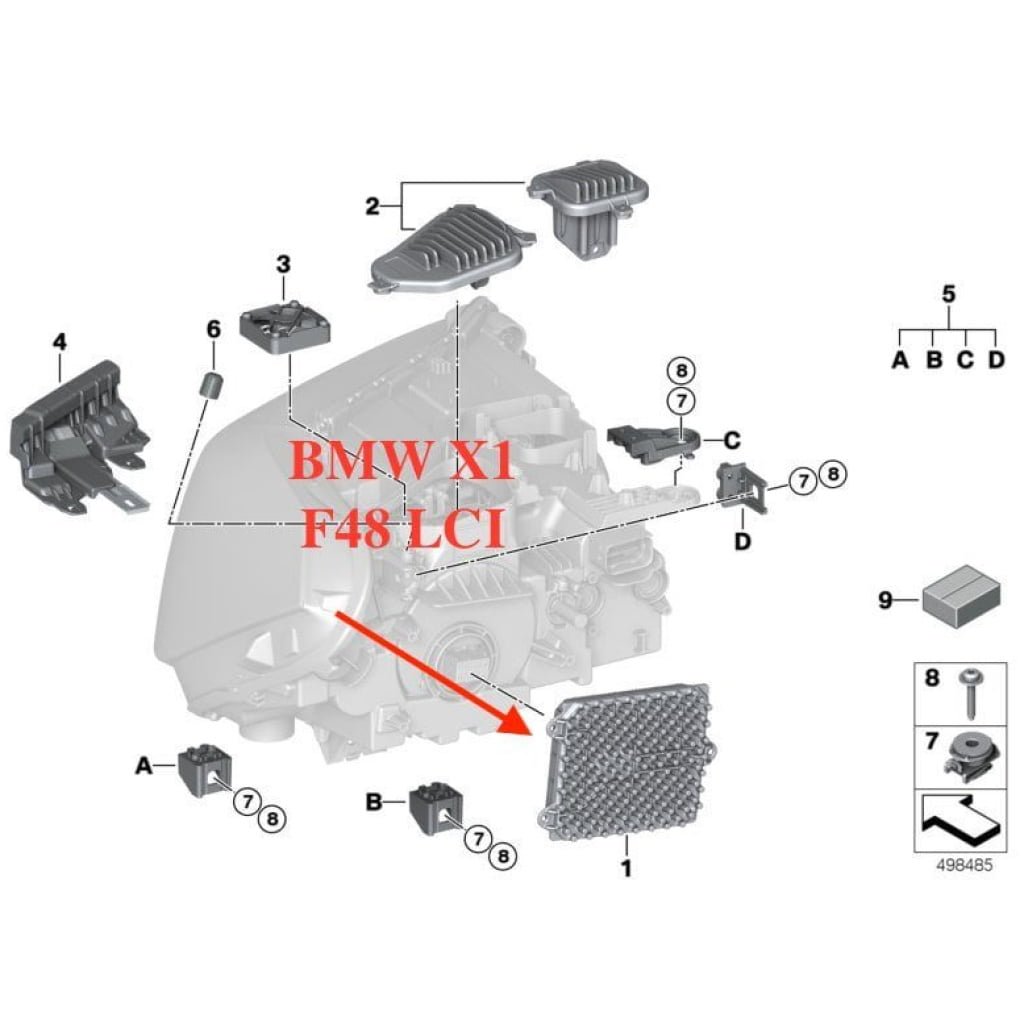 Ballast led de phare 7492028 bmw mini